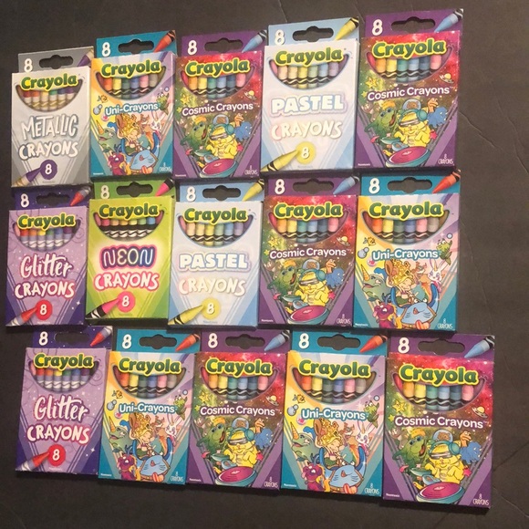 Crayola | Office | Crayola Crayons Lot Of 5 Packs Neon Cosmic Pearl ...